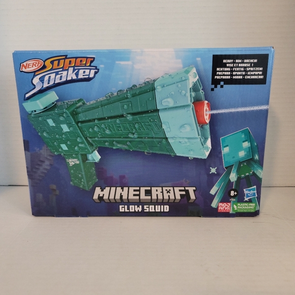 Nerf | Toys | Nerf Super Soaker Minecraft Glow Squid Water Blaster Toy ...